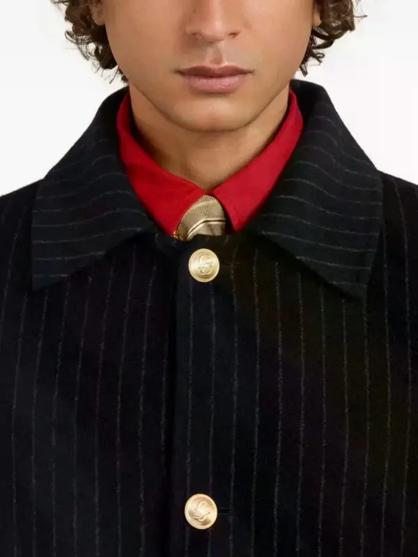 Drole De Monsieur Le Manteau Pinstripe Coat