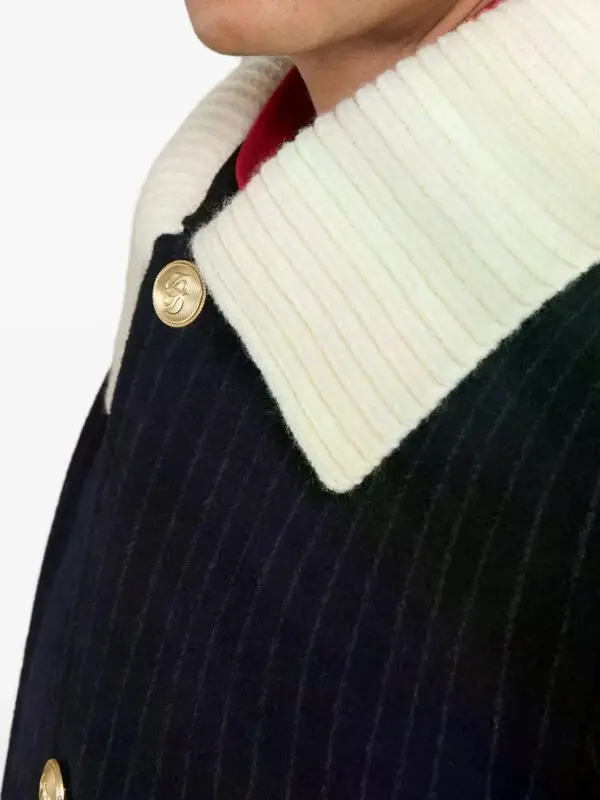 Drole De Monsieur Le Manteau Pinstripe Coat