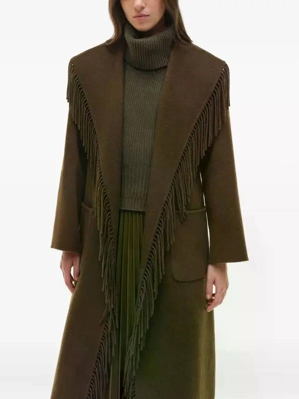 Simkhai Fringe-trimmed Belted Coat