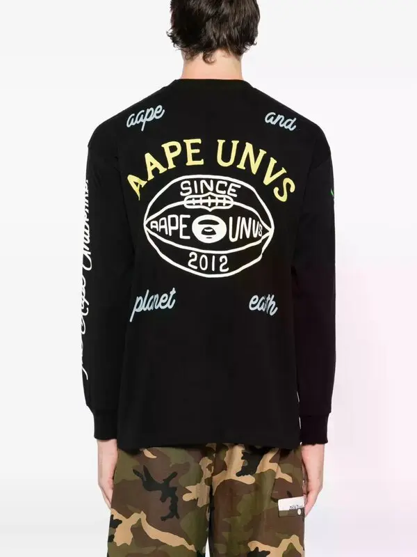 AAPE BY *A BATHING APE Logo-print Cotton T-shirt - Black