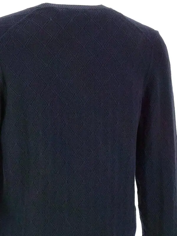 DIKTAT Diamond-pattern Crew-neck Sweater - Blue