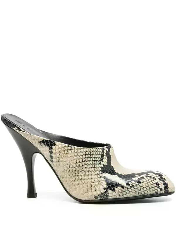 Khaite Snakeskin-effect Heeled Mules