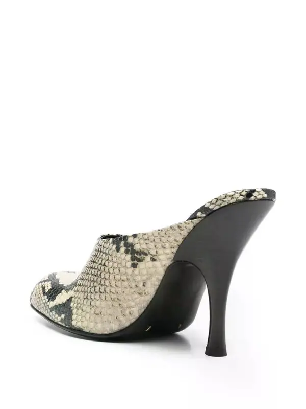 Khaite Snakeskin-effect Heeled Mules