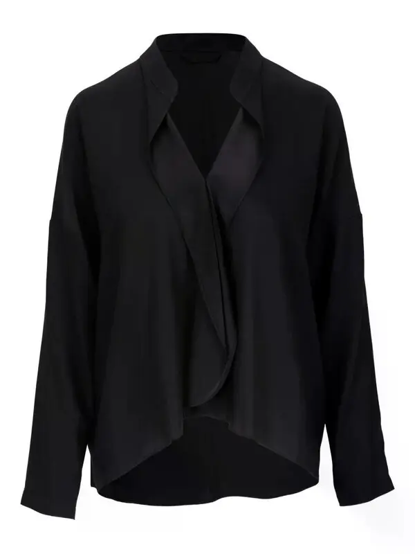 Zero + Maria Cornejo Draped-collar Blouse