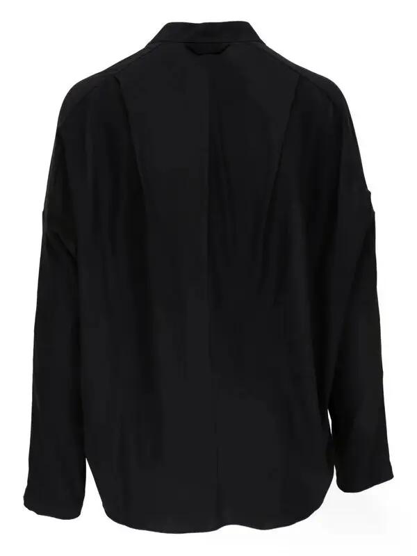 Zero + Maria Cornejo Draped-collar Blouse