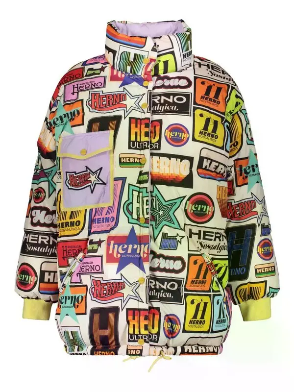 Herno Printed Reversible Puffer Jacket - White