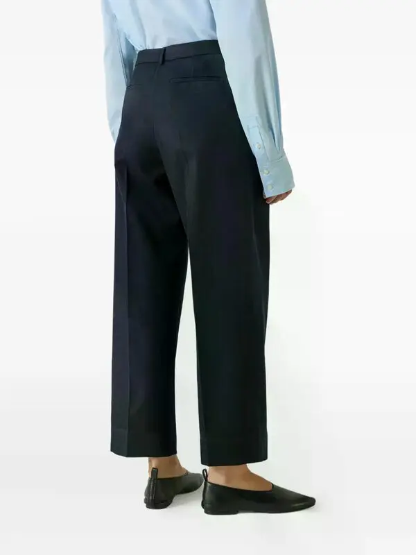 Soeur Pleated Cropped Trousers - Blue