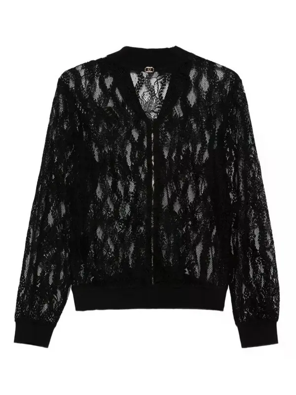 Liu Jo Lace-panel Zip-front Cardigan