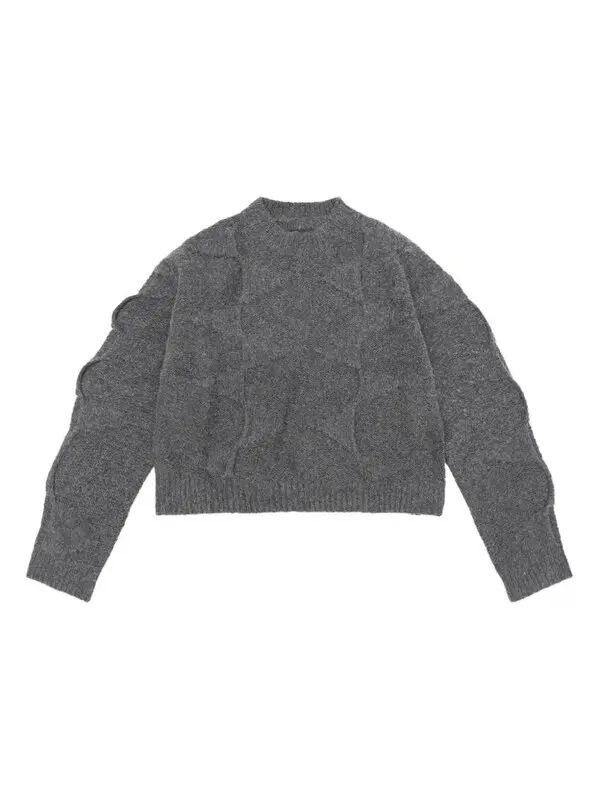HELIOT EMIL Merino Wool-blend Cropped Sweater - Grey