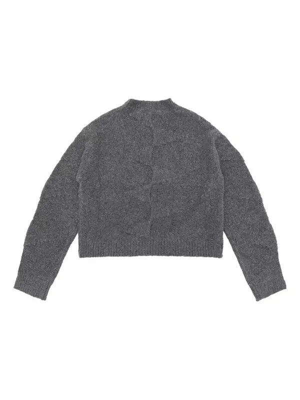 HELIOT EMIL Merino Wool-blend Cropped Sweater - Grey