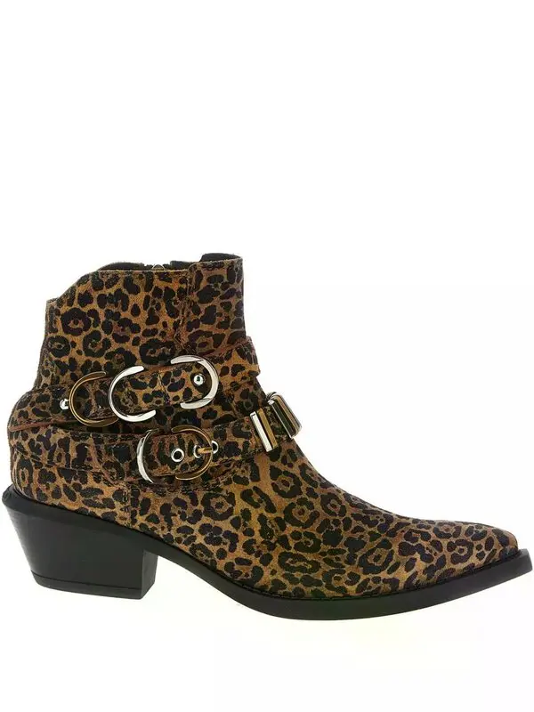 Pinko Leopard-print Ankle Boots