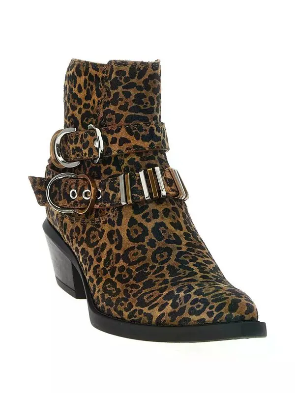 Pinko Leopard-print Ankle Boots