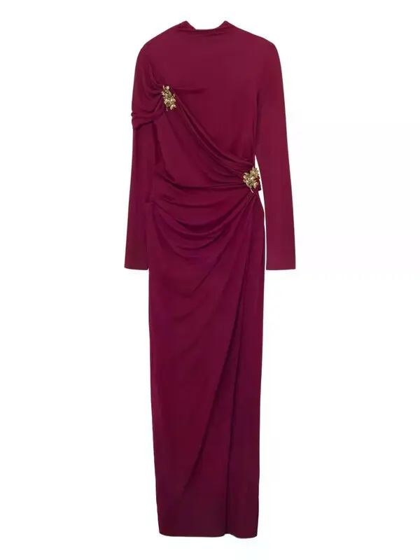 Simkhai Izadora Draped Jewel-embellished Dress - Red