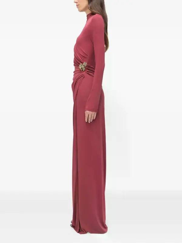 Simkhai Izadora Draped Jewel-embellished Dress - Red