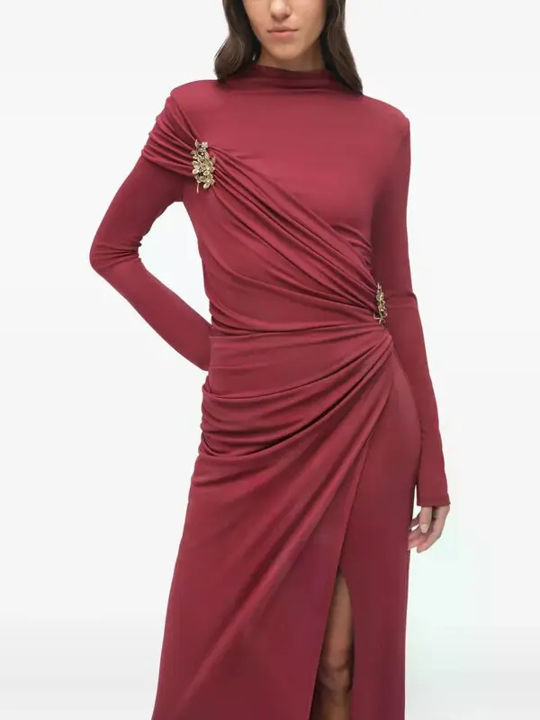silver dress with long sleeves RHINESTONE SHEER FITTED LONG SLEEVES MAXI DRESS (BLACK)  Dress Code Chic  Official