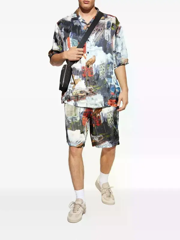 Off-White Graphic-print Drawstring Shorts