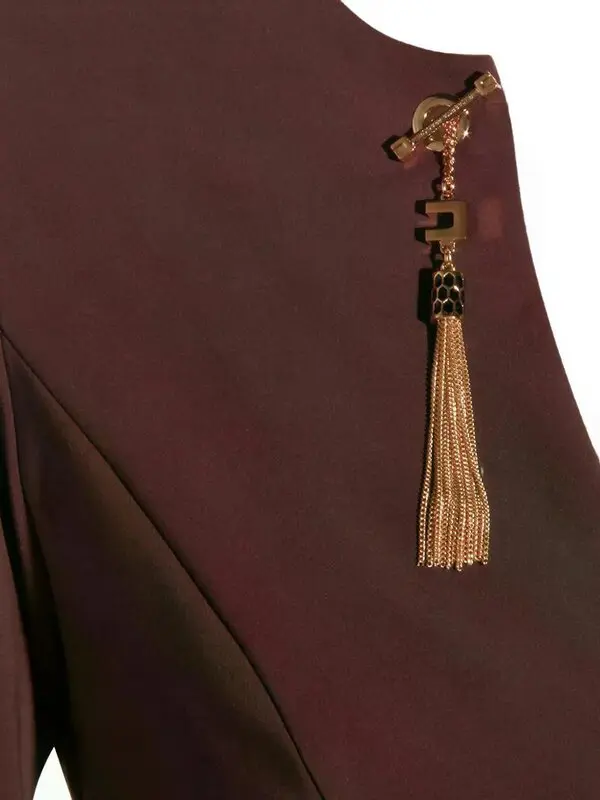 Elisabetta Franchi Tassel-embellished Long-sleeve Dress - Red