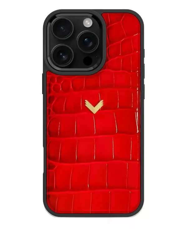 VELANTE Leather Iphone 16 Pro Max Phone Case - Red