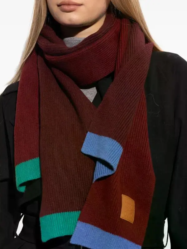 Loewe Ribbed Asymmetric Scarf