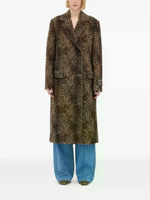 MSGM Leopard-print Double-breasted Coat