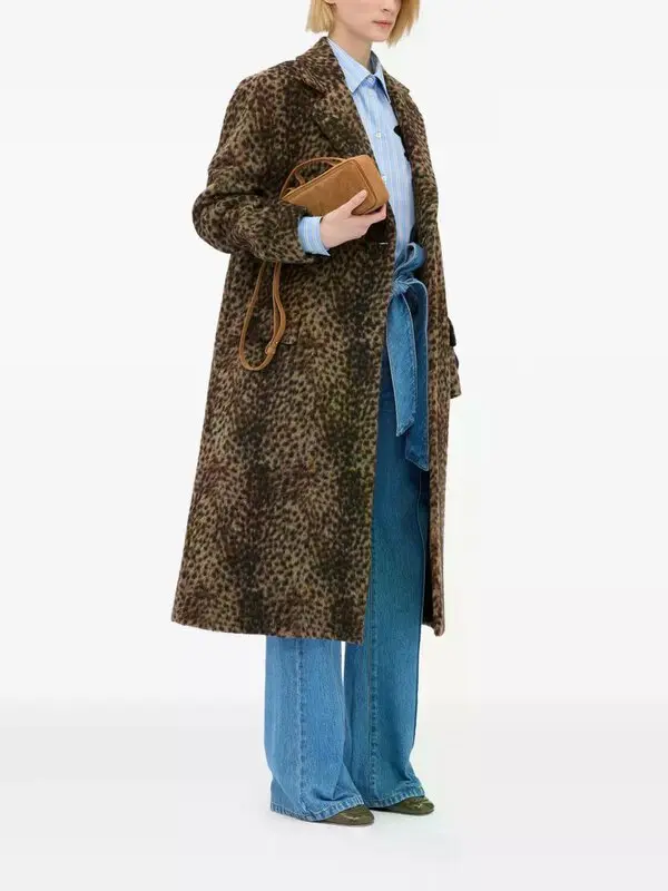MSGM Leopard-print Double-breasted Coat
