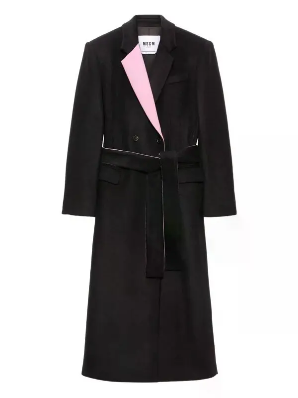 MSGM Double-breasted Belted Coat