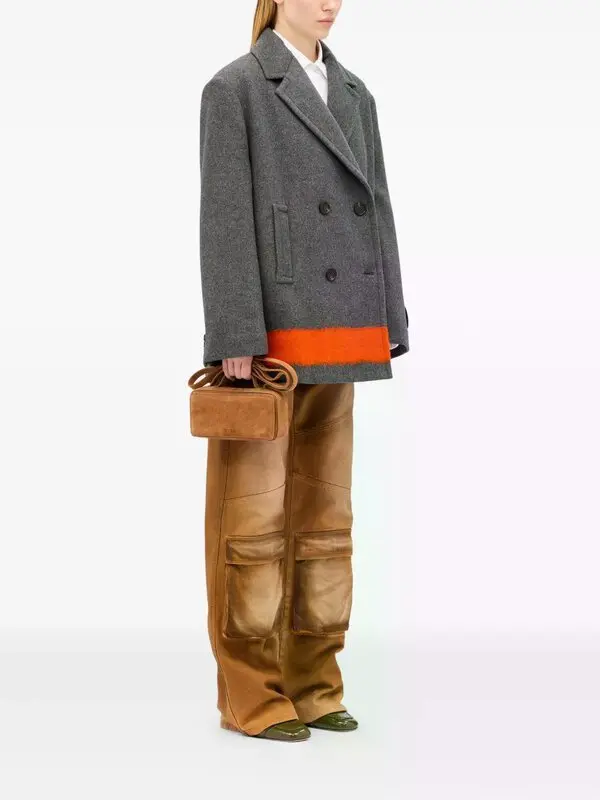 MSGM Contrasting-band Double-breasted Coat
