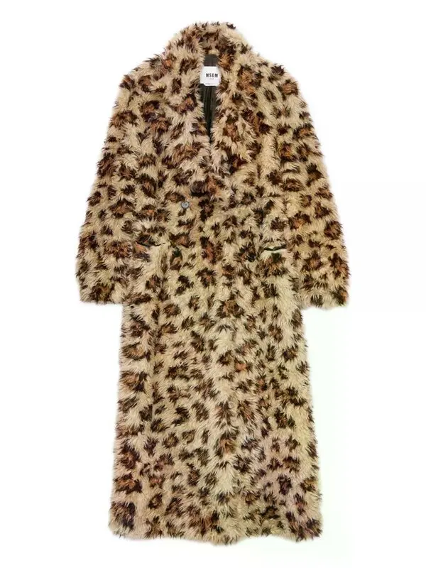 MSGM Leopard-print Belted Coat