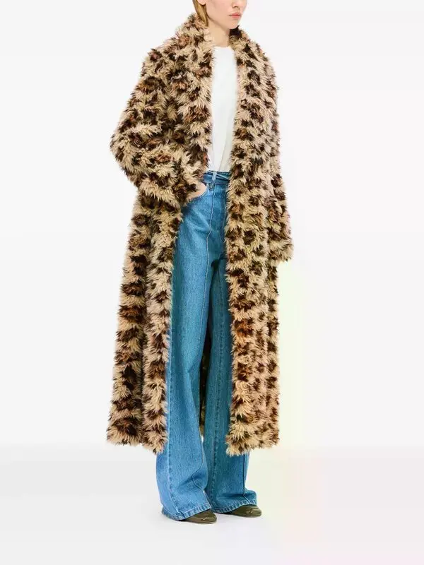 MSGM Leopard-print Belted Coat