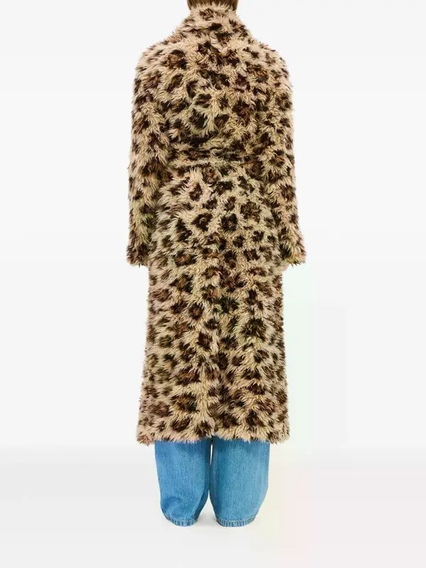MSGM Leopard-print Belted Coat
