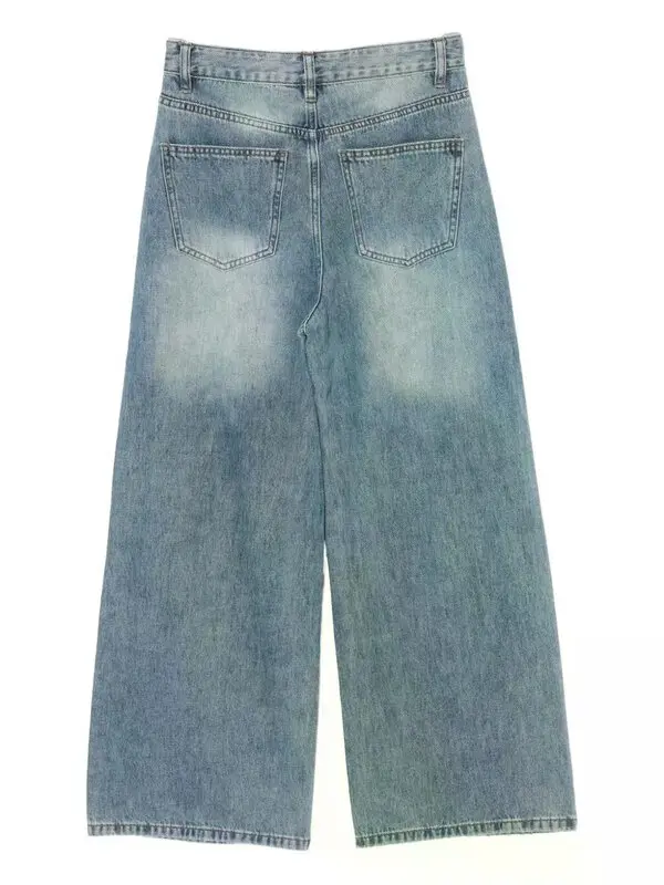 B+AB Distressed Wide-leg Jeans