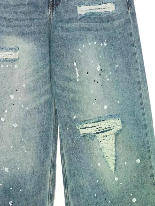 B+AB Distressed Wide-leg Jeans