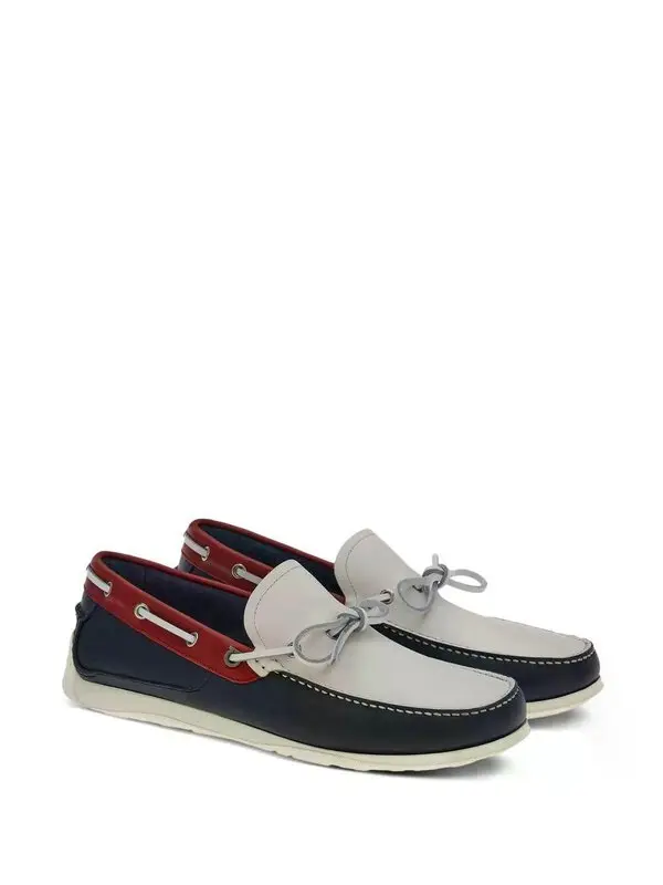FERRAGAMO Colour-block Leather Boat Shoes