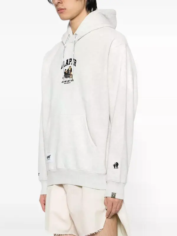 AAPE BY *A BATHING APE Logo-appliqué Hoodie - Grey
