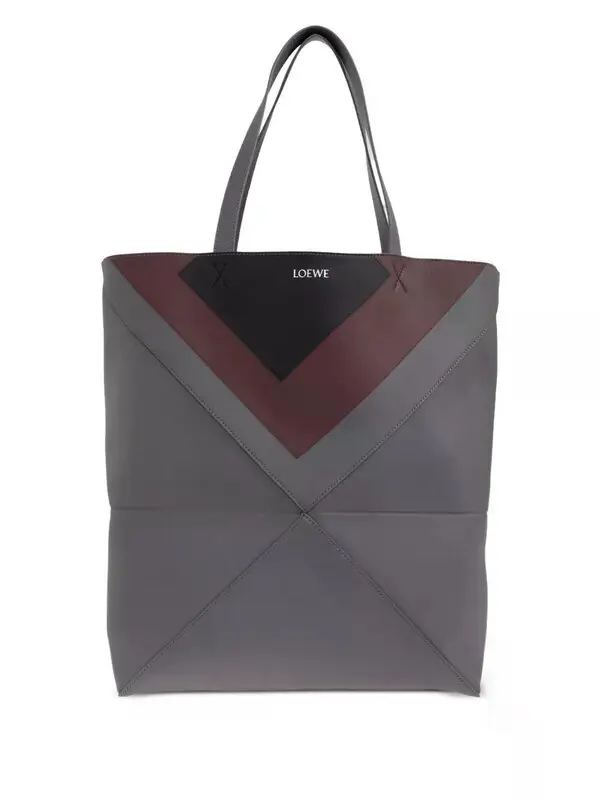 Loewe Large Panelled Puzzle Fold Tote Bag - Grey