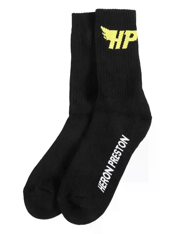 Heron Preston Fly Logo-intarsia Socks - Black