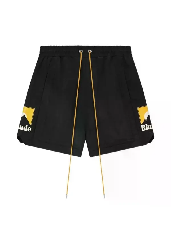 Rhude Moonlight Logo Drawstring Shorts - Black