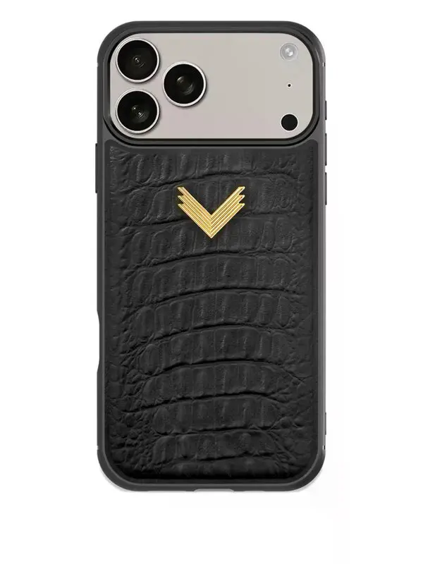 VELANTE Logo-plaque Iphone 17 Pro Max Leather Phone Case - Black