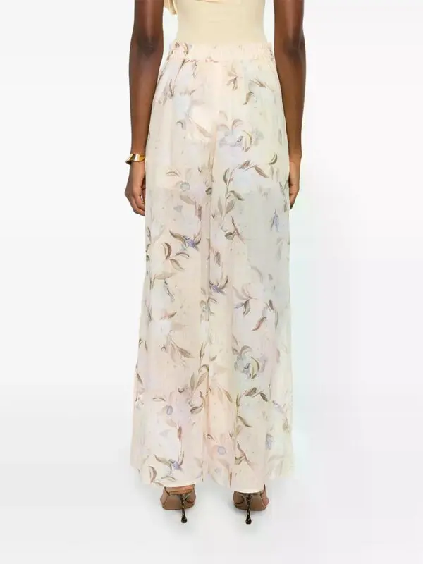 Zimmermann Floral-print Lace-insert Trousers