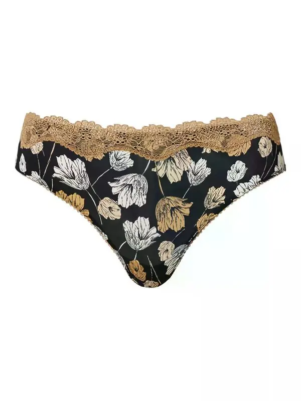 TWINSET Floral-lace Briefs - Black