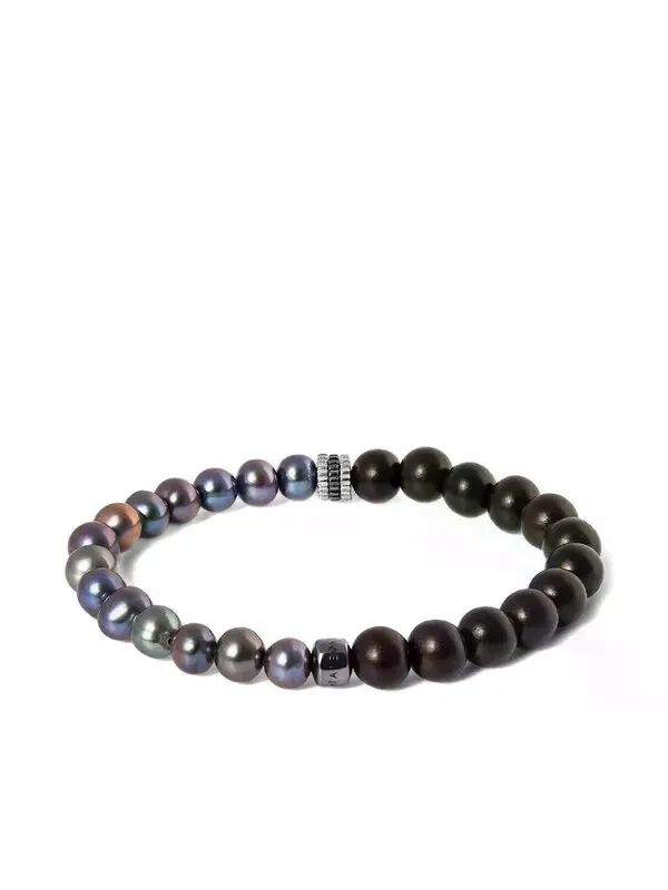 Tateossian Beaded Pearl Bracelet - Black
