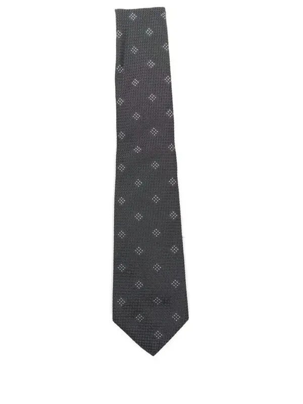 Emporio Armani Dotted Silk Tie - Grey