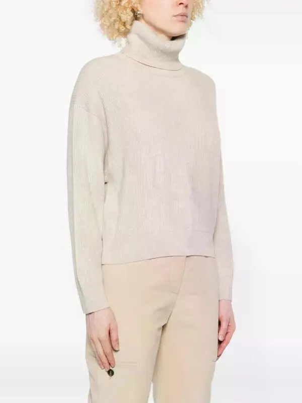 Brunello Cucinelli Turtleneck Ribbed Knit Sweater