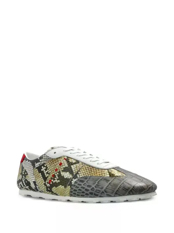 Marni Crocodile-effect Leather Sneakers