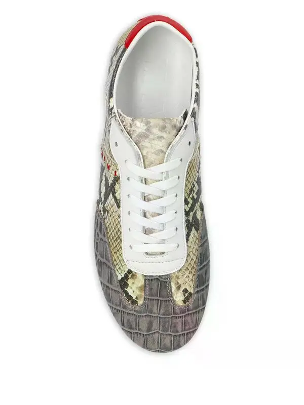 Marni Crocodile-effect Leather Sneakers