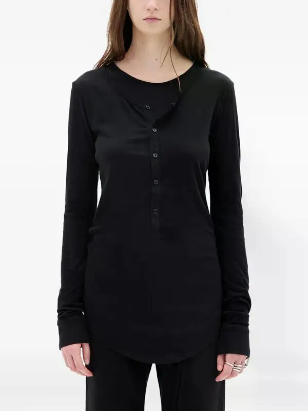 ANN DEMEULEMEESTER Vero Button-front Long-sleeve T-shirt