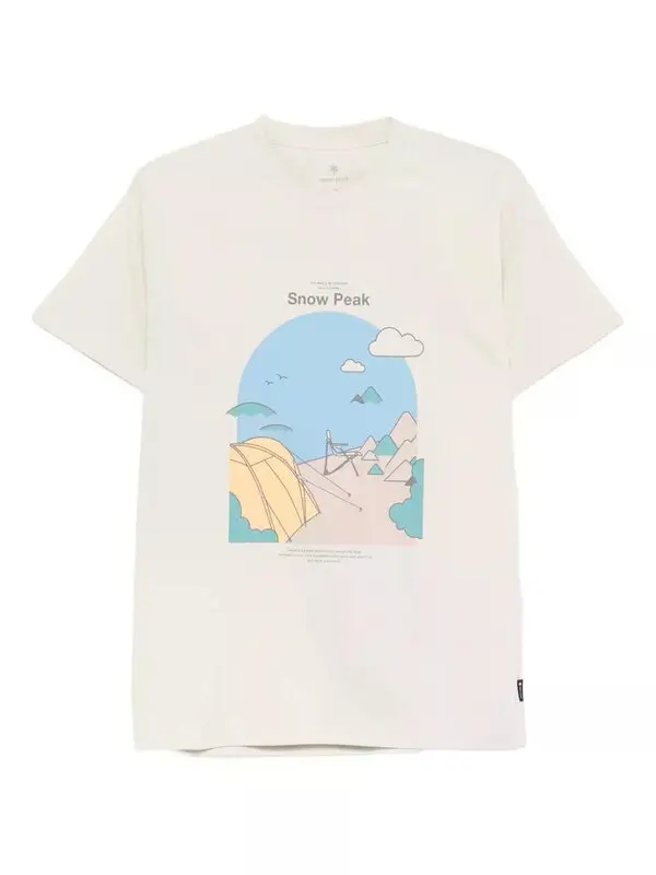 SNOW PEAK Graphic Print T-shirt - Neutrals
