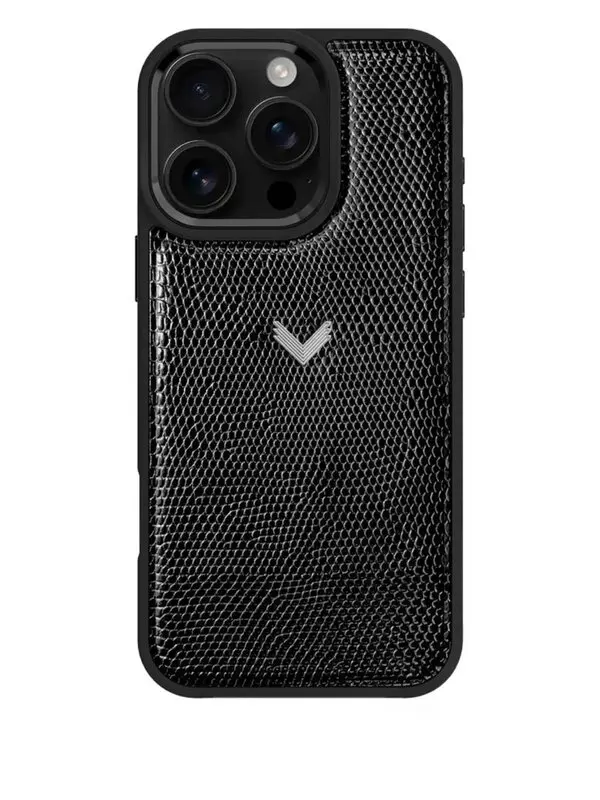 VELANTE Lizard-texture Iphone 16 Pro Max Case - Black