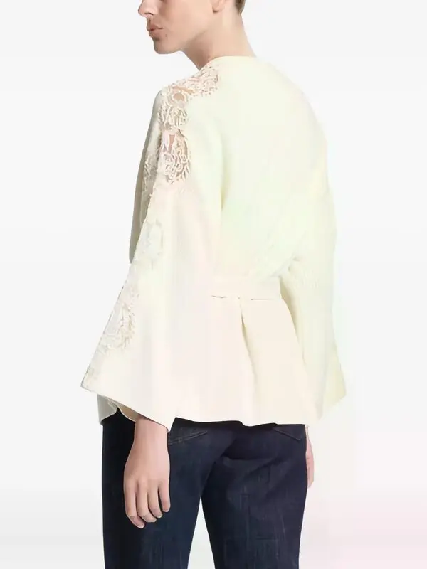 Elie Saab Lace-paneled Belted Jacket
