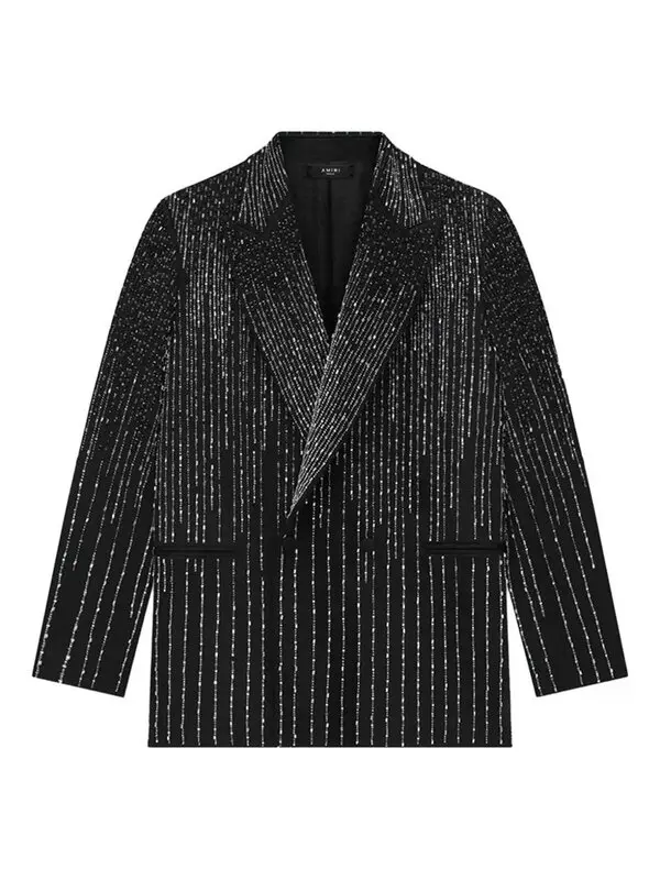 Amiri Crystal-stripe Double-breasted Blazer